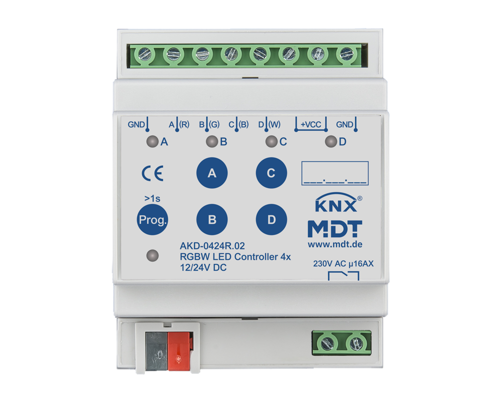 MDT AKD-0424R.02 KNX LED Controller 4-Kanal 4/8 A, RGBW, 4TE, REG, 184,81