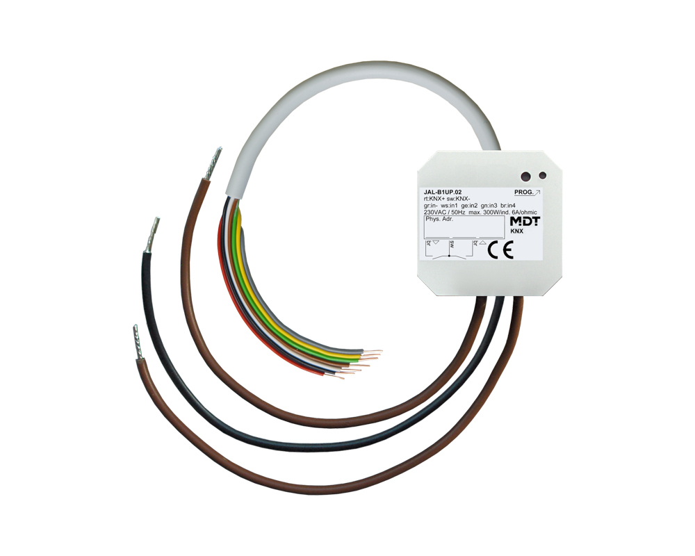 MDT JAL-B1UP.02 KNX Jalousieaktor 1-fach, UP, 6 A, 230 V AC, mit 4 ...