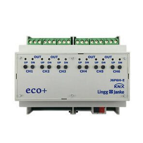 KNX Secure Jalousie-/Rollladenaktor 6-fach 10A, Handbedienung, 6 TE ...