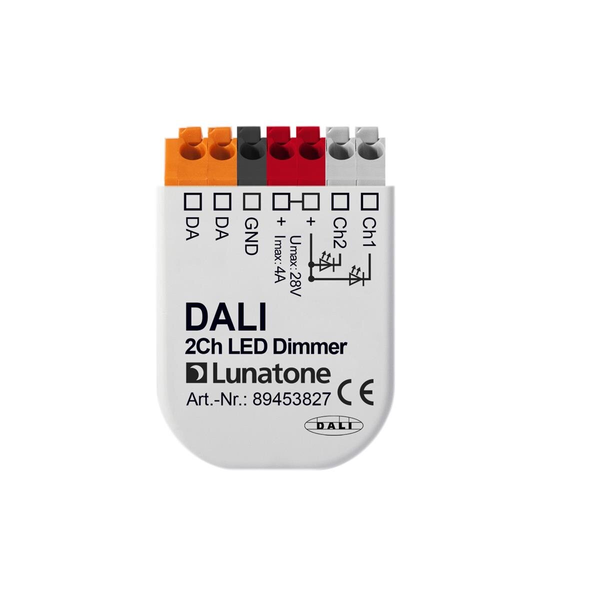 Lunatone 89453827 DALI 2-Kanal LED Dimmer PWM CV 12-48VDC 4A, 62,19