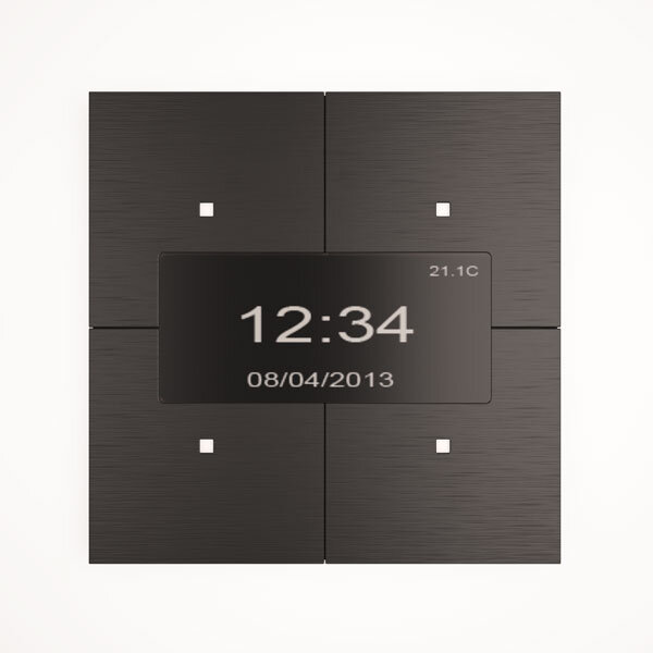 Tense KNX INFAB Infinity 4-fach Tastsensor mit OLED Display Aluminium